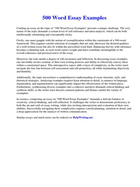 500 Word Essay Examples Pdf Fingerprint