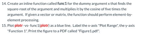 14 Create An Inline Function Called Func1 For The