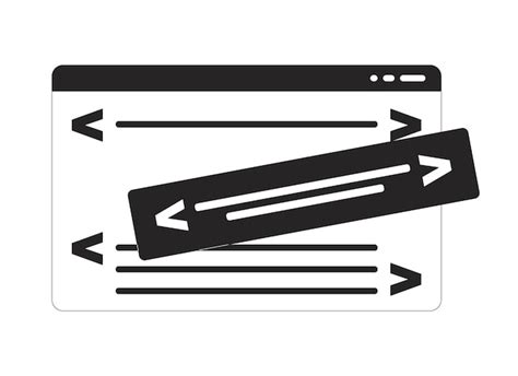 Premium Vector Computer Window Code Development Black And White 2d