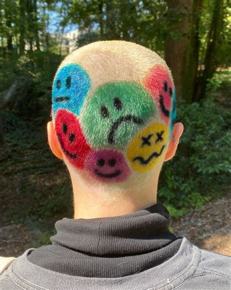 Smiley Face Hair Buzzed Hair Hair Designs Hair Colour Design