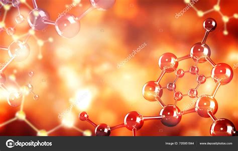 Horizontal Banner Model Abstract Molecular Structure Background Red