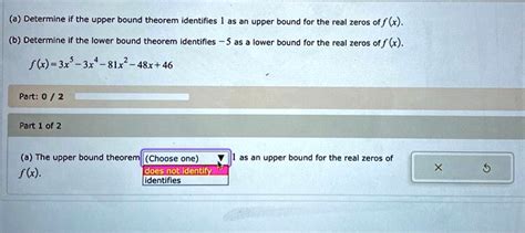 Solved A Determine The Upper Bound Theorem Identifies As An Upper
