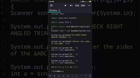Java Program To Check Right Angled Triangle Youtube