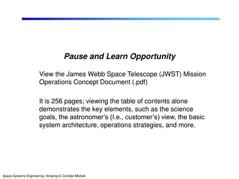 Ppt Scoping And Concept Of Operations Conops Module Space Systems Engineering Version 1 0