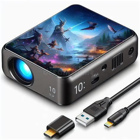 Pico Projector With A Flat Body And Plug And Play Connectivit Stock Illustration Illustration