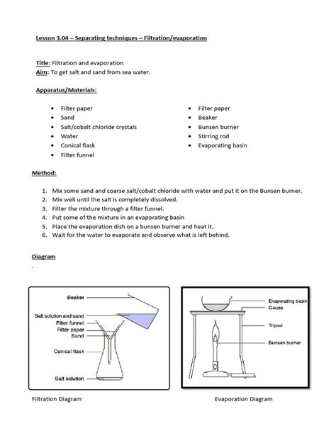 Lesson 3 04 Experiment Writeup Separation Techniques Filtration And