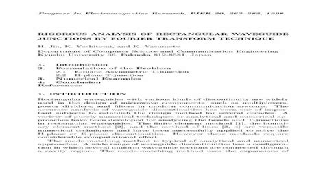 Pdf Rigorous Analysis Of Rectangular Waveguide Rigorous Analysis Of Rectangular Waveguide