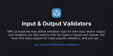 Input & Output Validators | tRPC