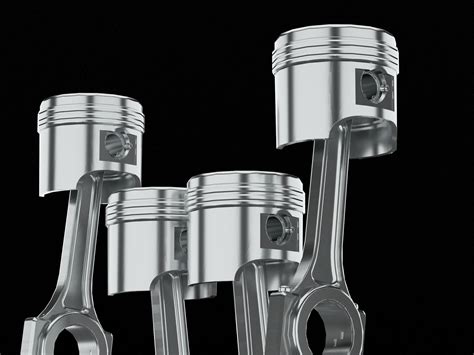 3d Model 4 Cylinder Inline Engine Pistons Camshaft Vr Ar Low Poly