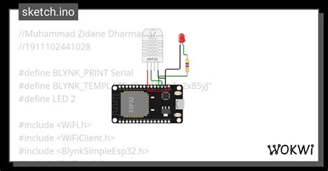 Tugas Suhu Dan Led Blynk Wokwi Esp32 Stm32 Arduino Simulator