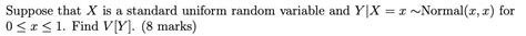 Solved Suppose That X Is A Standard Uniform Random Variable Chegg