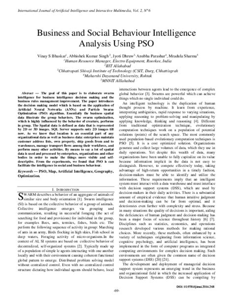 Pdf Business And Social Behaviour Intelligence Analysis Using Pso