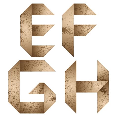 Premium Vector Origami Letters E F G H