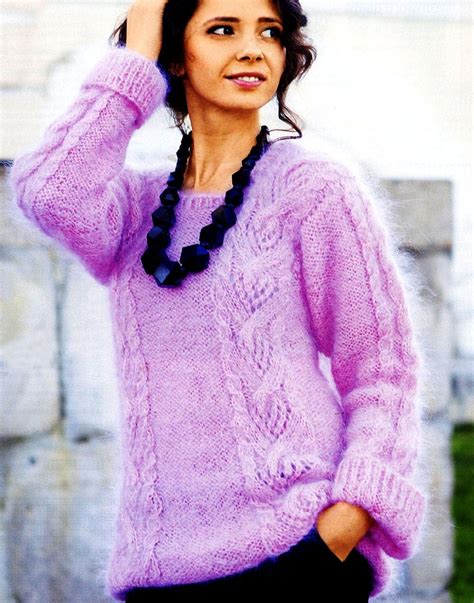 Long Pullover With Cable Lace Pattern Free Knitting Patterns