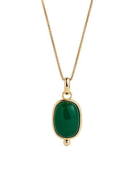 Najo Fleur Yellow Gold Green Onyx Necklace David Jones