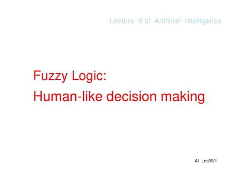 SOLUTION Fuzzy Logic Artificial Intelligence Notes Studypool