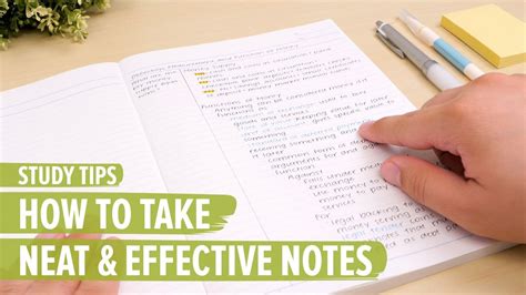 Study Tips How To Take Neat Effective Notes YouTube