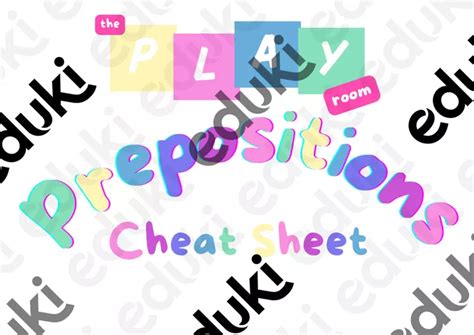 Prepositions Cheat Sheet Προθέσεις για τα Αγγλικά Εκπαιδευτικό