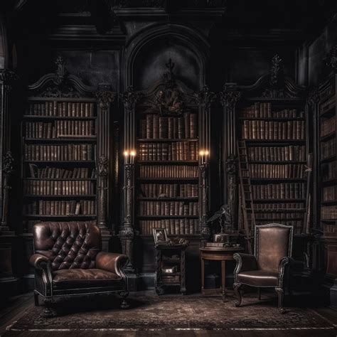 Premium Photo A Large And Luxury Old Style Private Library