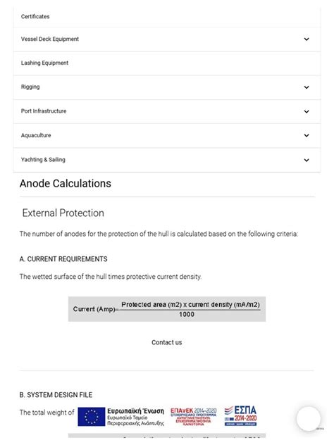 Zinc Anode Calculation Reference Pdf Anode Ships