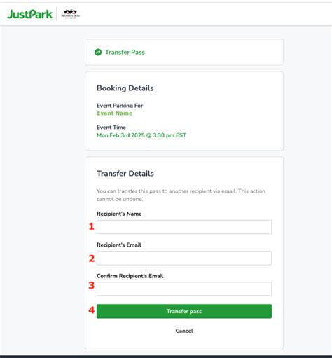 I Want To Transfer My Season Pass How To Transfer A Single Game Pass Justpark Events