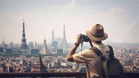 Landmark Building Traveler Vacation Travel Advertising Powerpoint Background For Free Download