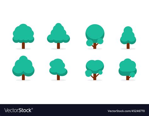 Tree Set Bundle Royalty Free Vector Image VectorStock