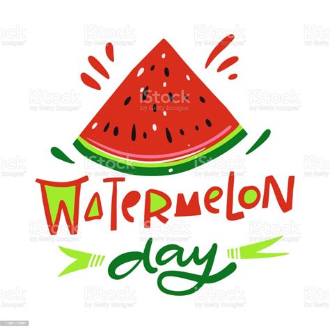 수박의 날 문구입니다 동기 부여 손으로 그려진 벡터 레터링 흰색 배경에 격리 0명에 대한 스톡 벡터 아트 및 기타 이미지 0