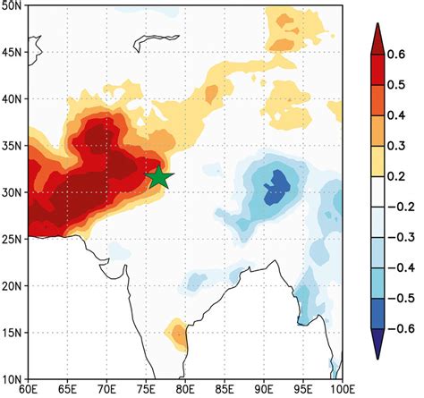 8 Spatial Correlation Of The Sutlej River Discharge With Prior Year Download Scientific Diagram
