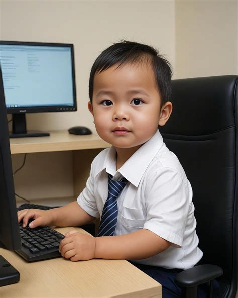 Download Ai Generated Boy Computer Royalty Free Stock Illustration