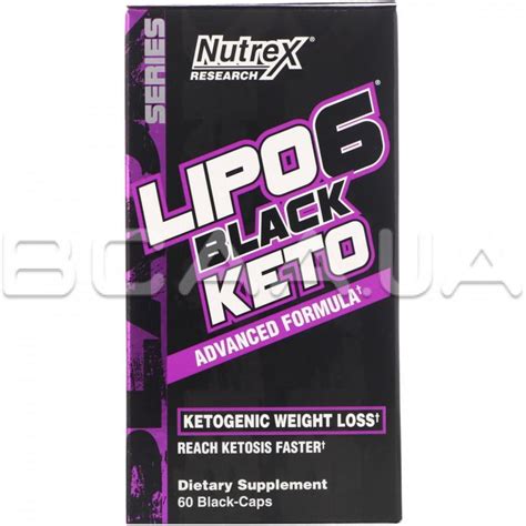 Lipo-6 Black Keto, Advanced Formula, 60 Black-Caps купить жиросжигатель ...