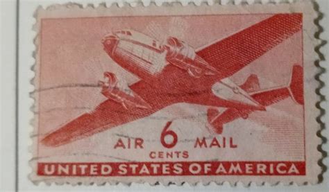 Rare Red Air Mail 6 Cent Stamp Ebay