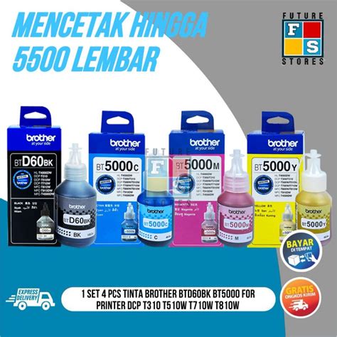 Jual Tinta Printer Brother Set Pcs Isi Ulang Refil Btd Bt Dcp T Dcp T W Dcp T W
