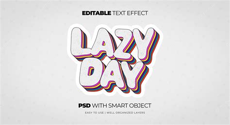 Premium Psd Vintage Retro Lazy Day Psd Text Effect