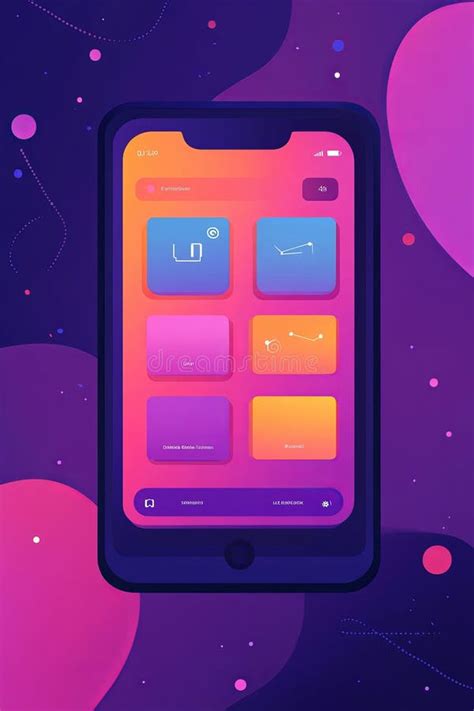 Abstract Mobile App Interface On Smartphone Stock Illustration Illustration Of Design Menu