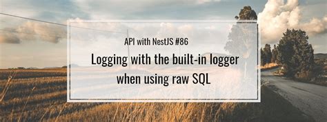 Api With Nestjs 86 Logging With The Built In Logger When Using Raw