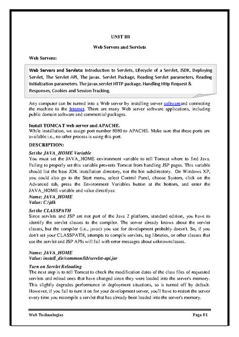 Web Servers And Servlets Notes Web Servers And Servlets Introduction
