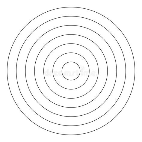 Cuadrícula Polar De 6 Círculos Concéntricos Diagrama Dividido En