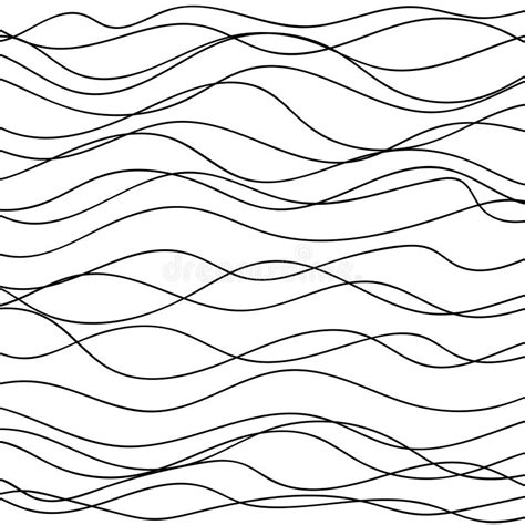 Thin Line Wavy Abstract Vector Background Curve Wave Line Art Striped