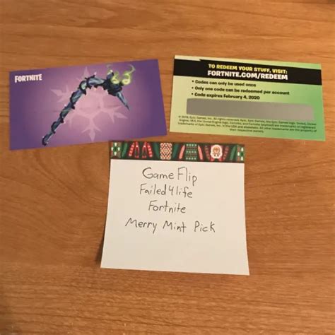 Code All Regions Fortnite Merry Mint Pickaxe Fortnite Game Items Gameflip