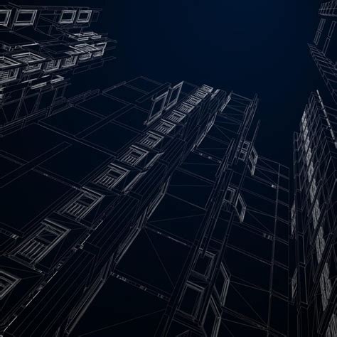 Wireframe Architecture With Glow Vectors And Illustrations For Free Download Freepik