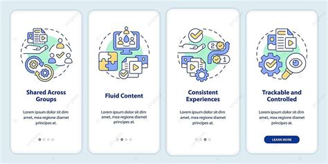 Content Tips Onboarding Mobile App Screen Online Mockup Kit Vector