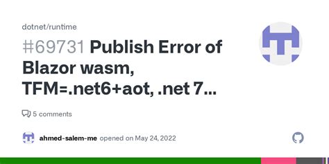 publish error of blazor wasm tfm 6 aot 7 sdk installed