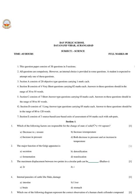 SOLUTION Class Science Set Studypool