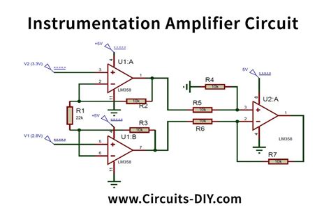 Instrumentation Amplifier Circuit Using Op Amp