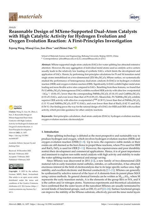 Pdf Reasonable Design Of Mxene Supported Dual Atom Catalysts With