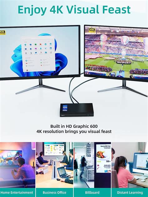 Buy Mini PC MeLE Quieter D Windows Pro Fanless Mini PC Celeron N G G Small Desktop