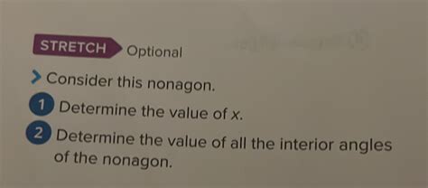 Solved Stretch Optional Consider This Nonagon 1 Determine The Value