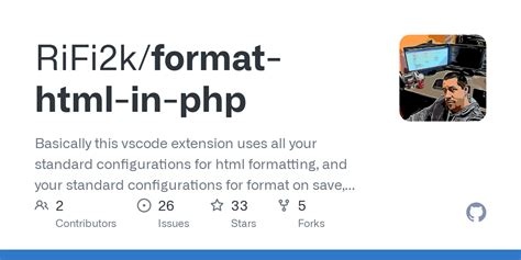 GitHub RiFi K Format Html In Php Basically This Vscode Extension Uses All Your Standard
