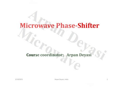 Microwave Phase Shifter Pdf Technology And Computing